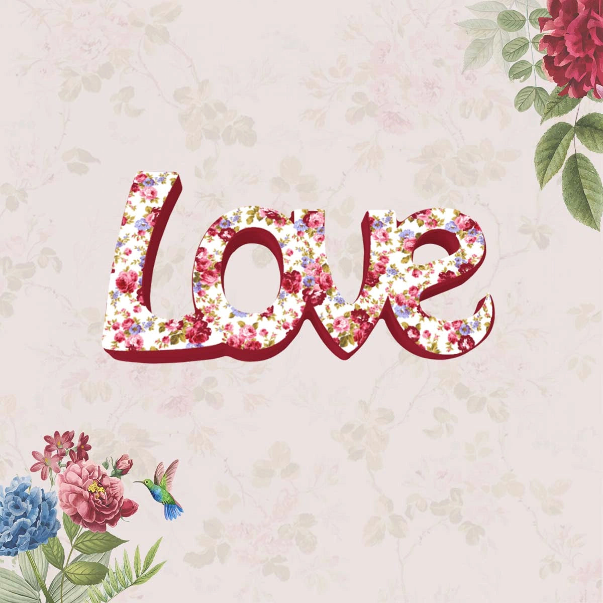 Buy Love Decorated Chunky Words for Wall, Shelf or Table Décor ...
